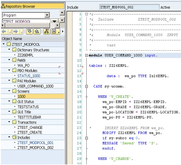 SAP Blogs: Step by Step Module pool program
