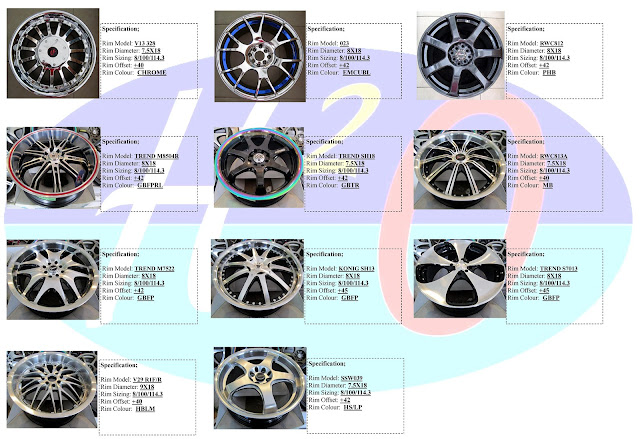 Tyre and Rims (H2O One Stop Sdn. Bhd.): 18 Inch Rims With Sizing ...