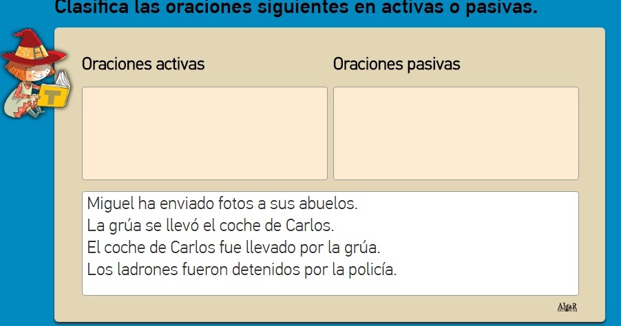 EL CARTAPACIO DE LENGUA: TIPOS DE ORACIÓN: ACTIVA Y PASIVA