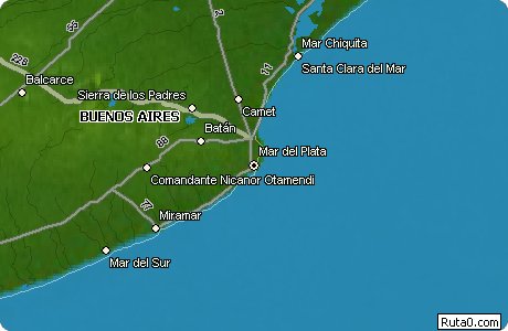 Mar del Plata Mapa Imagen | Mapa de Argentina Completo