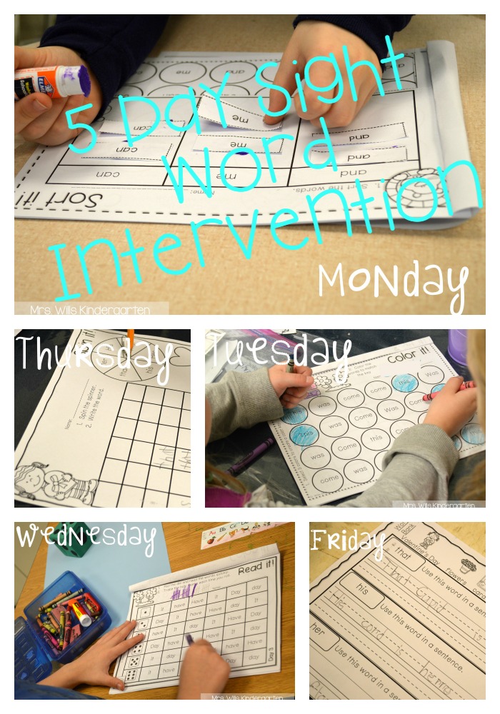 5 Day Plan for Targeted Sight Word Intervention in MINUTES! (plus a ...