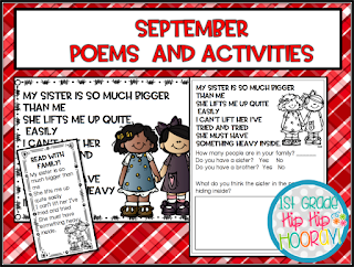 1st Grade Hip Hip Hooray!: September Poems