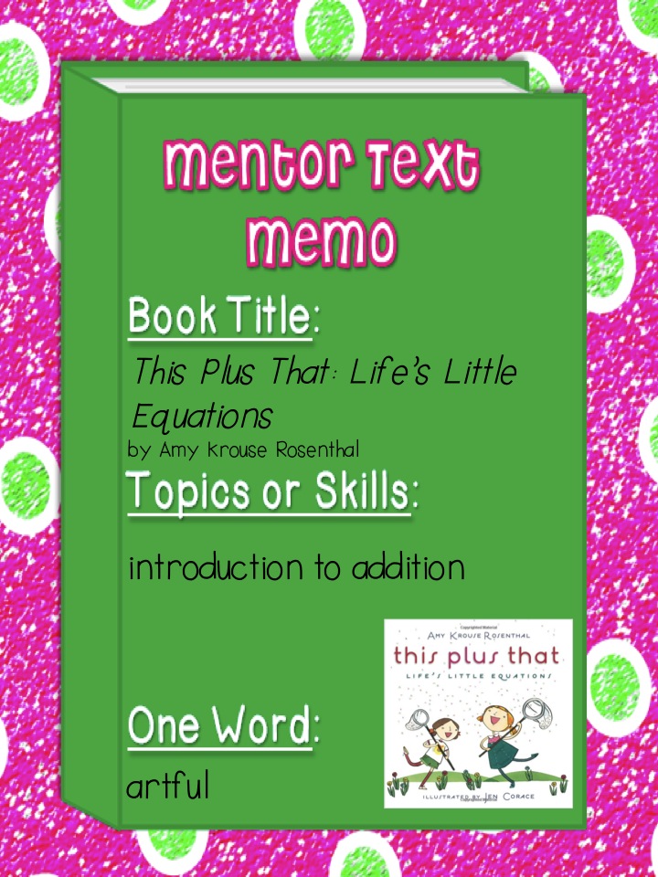 School Is a Happy Place: This Plus That Life's Little Equations: A Math ...