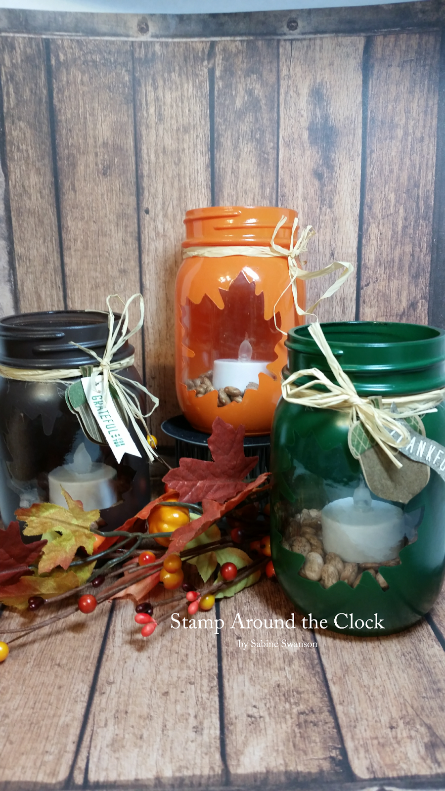 Stamp Around The Clock: Fall Mason Jars