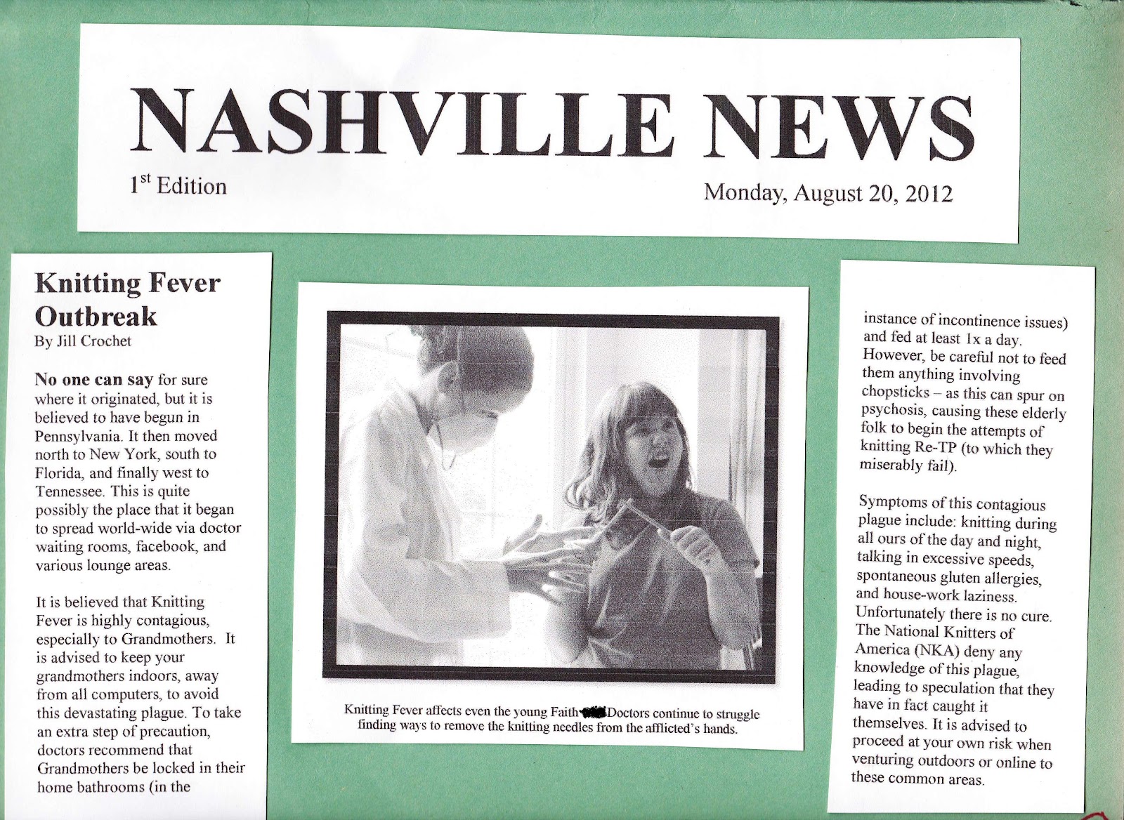 Nic and Michelle's 3-Cord Journey : Surprise Newspaper!!