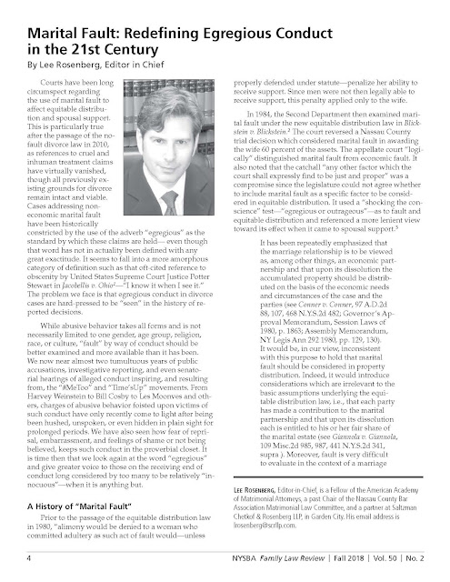 "Divorce New York Style" by Lee Rosenberg: From NYSBA Family Law Review ...