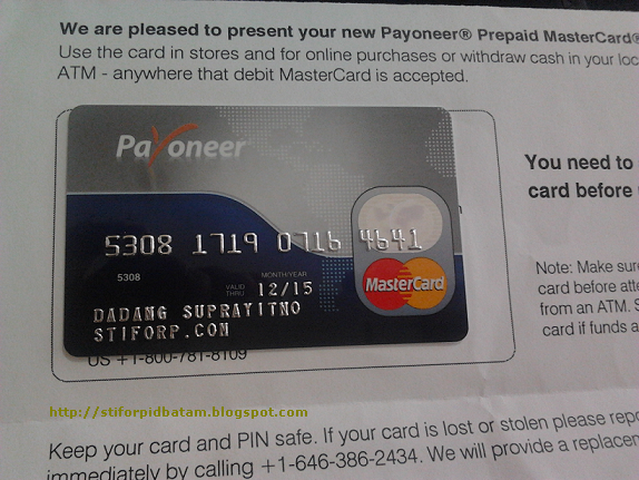 STIFORP BATAM | STIFORP INDONESIA GLOBAL: CARA ORDER KARTU DEBIT PAYONEER