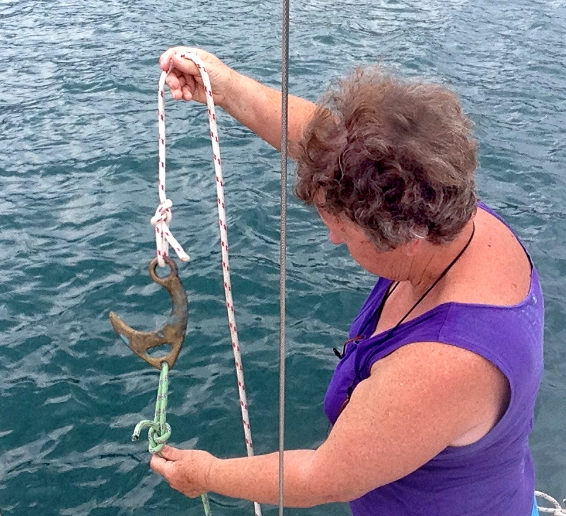 Sailing on, single-handed: Fouled anchor