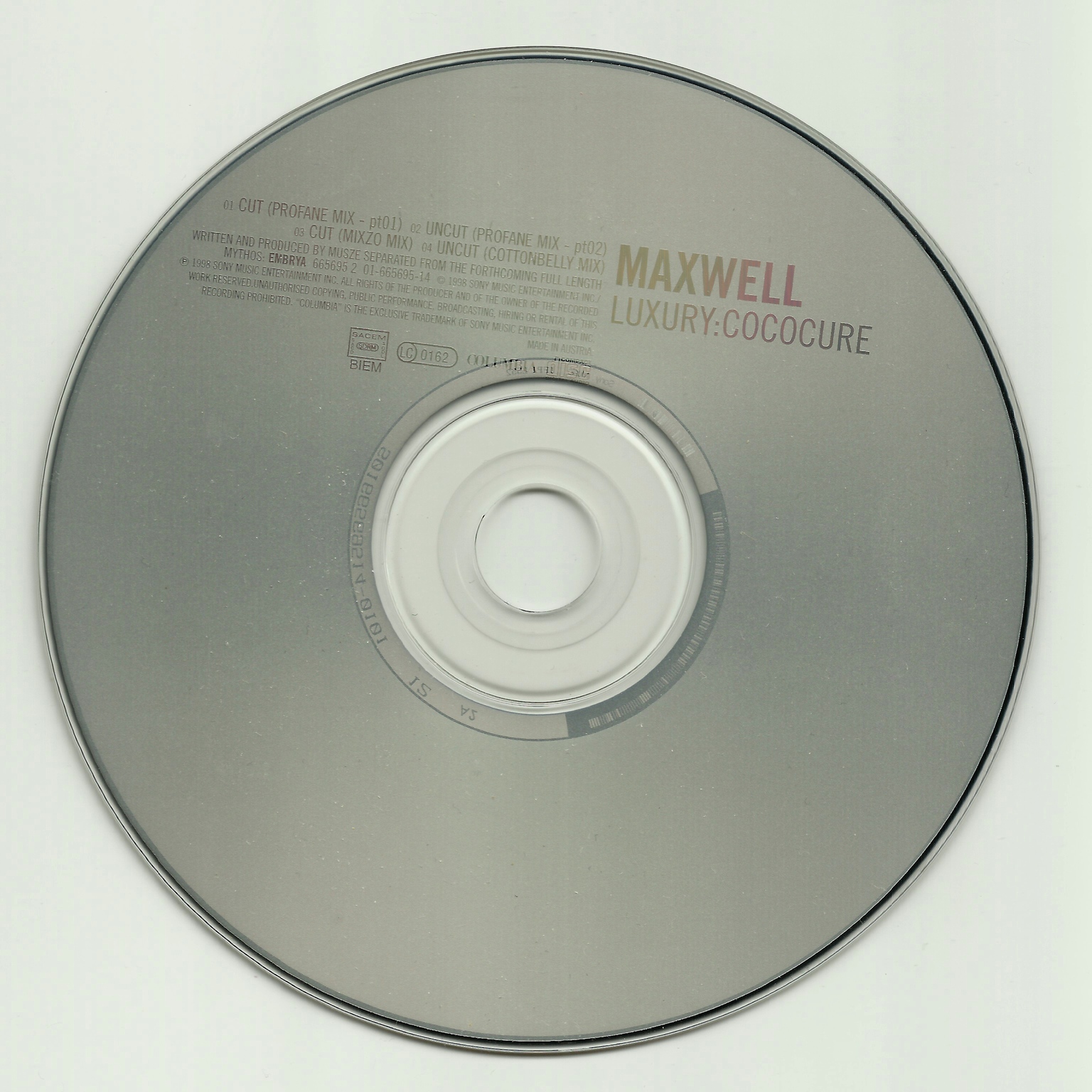 THE CRACK FACTORY: Maxwell-Luxury_Cococure-(EU_CDM)-1998-Y2H_INT
