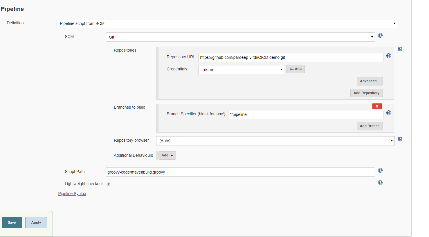 CICD pipeline using Jenkins