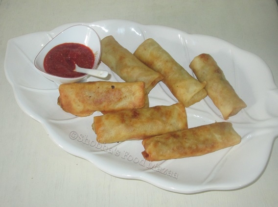 Shobha's Food Mazaa: VEG SPRING ROLLS WITH PAV BHAJI FLAVOUR