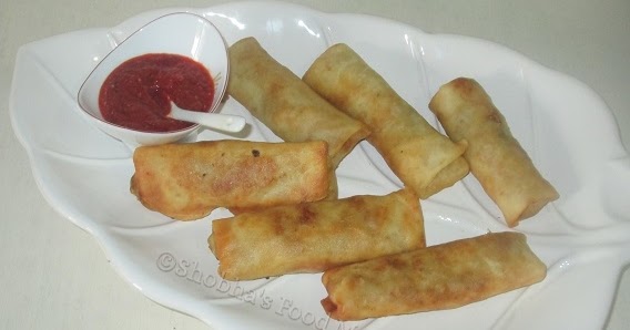 Shobha's Food Mazaa: VEG SPRING ROLLS WITH PAV BHAJI FLAVOUR