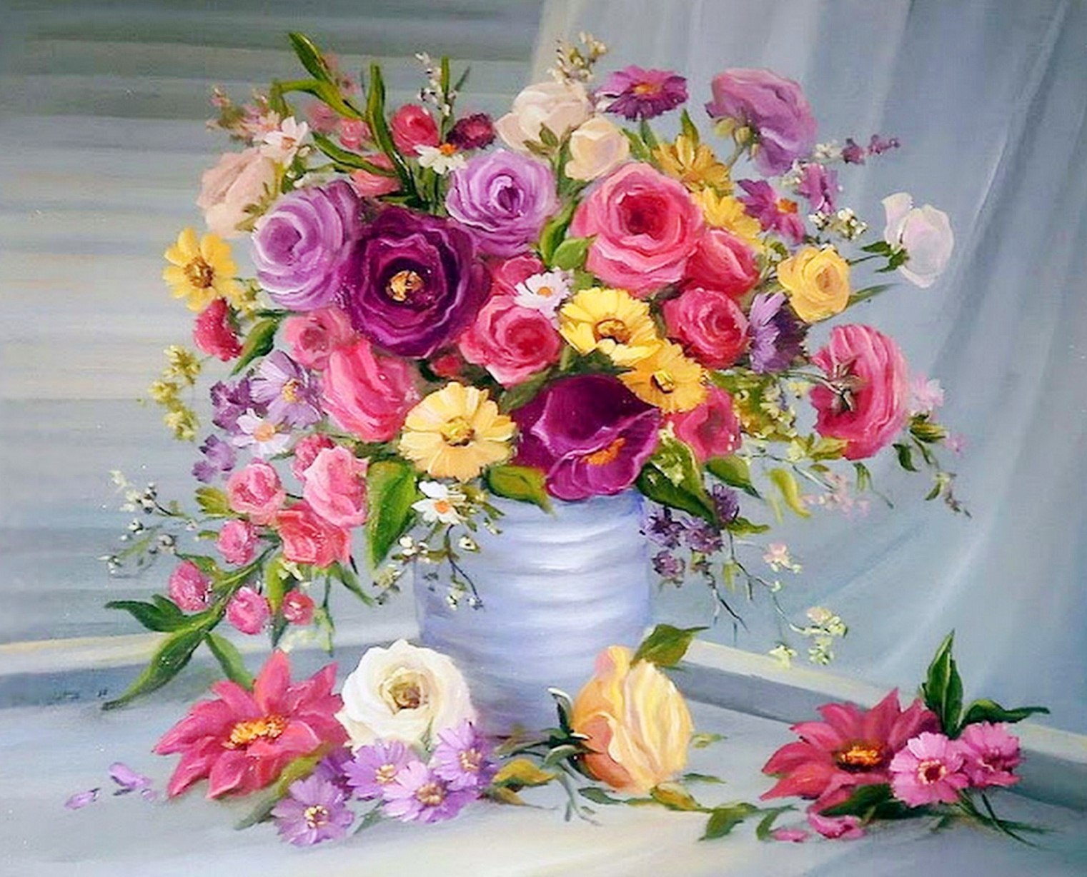 El arte es su máxima expresión : Imágenes de Flores al Óleo, Pintura ...