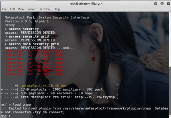 Kali Linux : Solusi Masalah Metasploit Failed To Load Plugin Database Not Connected