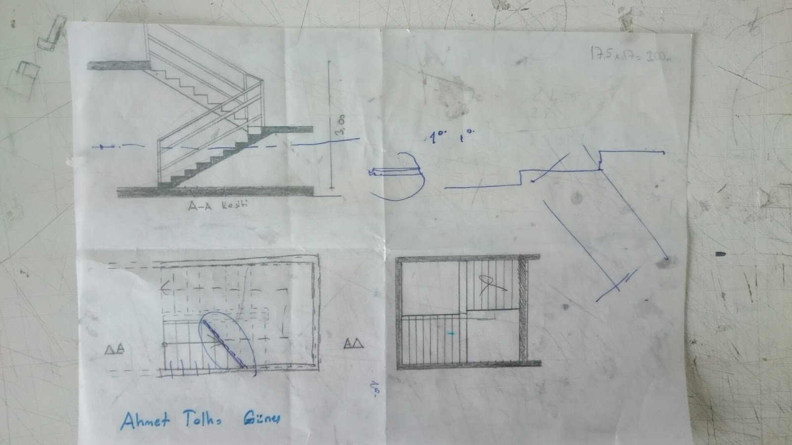 Maltepe ünv. TASARIM STÜDYOSU 201-202: 1/50 ÖLÇEK MERDİVEN PLAN KESİT ...