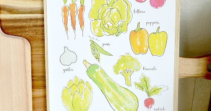 Watercolor Vegetables Printable - My Someday in May