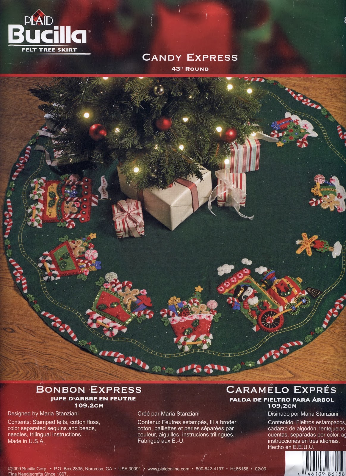 PAPIROLAS COLORIDAS: Arbol de Navidad y pie de arbol Bucilla "Candy ...
