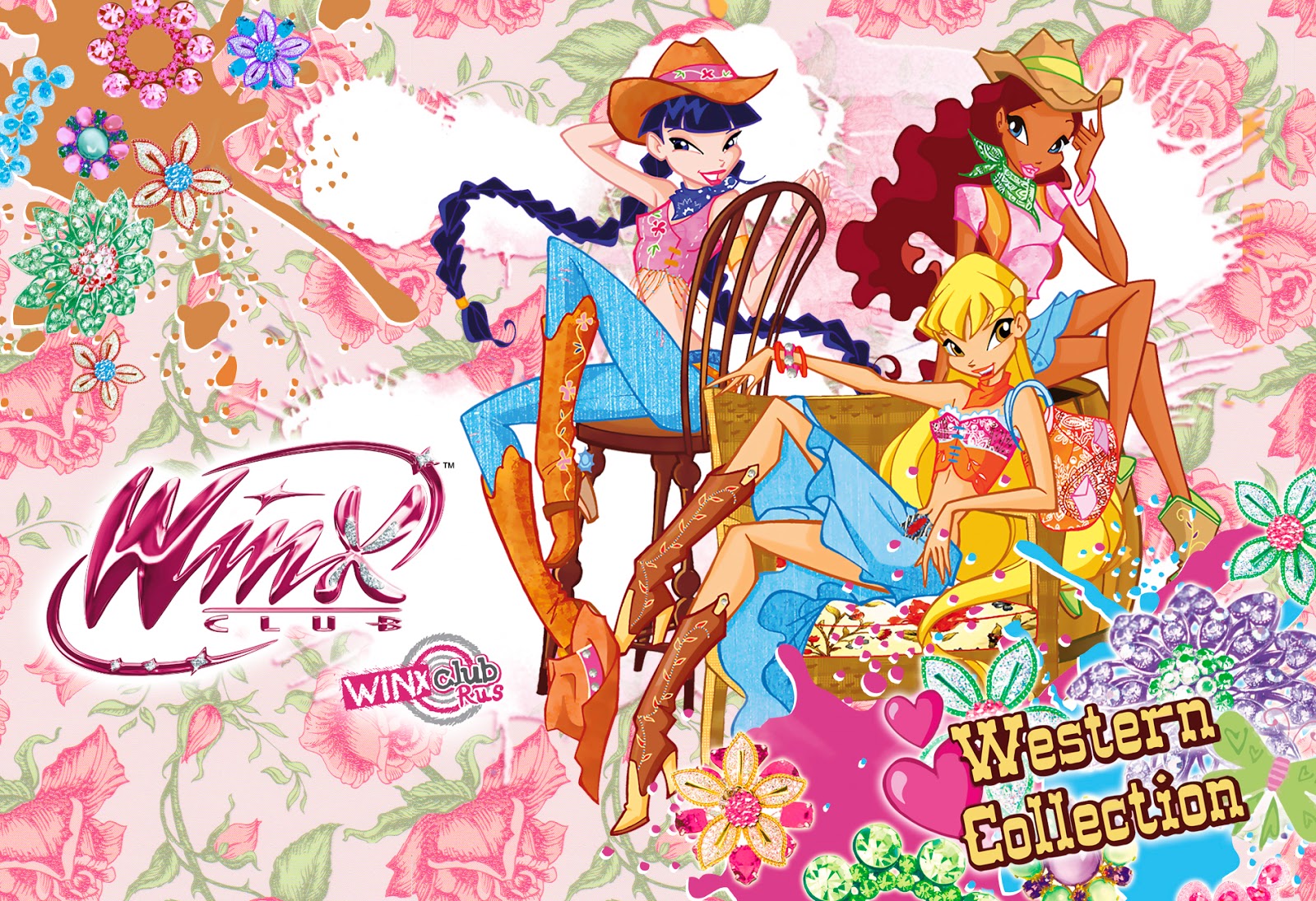 Fondo de pantalla Stella, Musa y Layla Cowgirls - Winx Club All