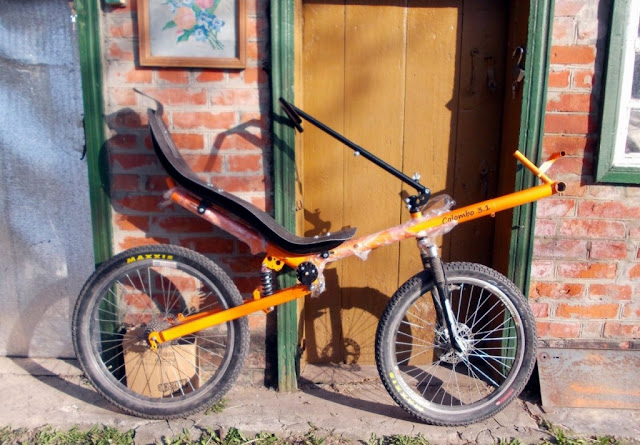 Arrangement of recumbent bike. 8 basic configurations