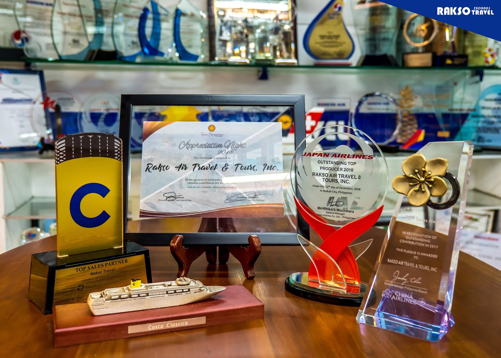 RAKSO TRAVEL received various awards from airlines and hotel partners