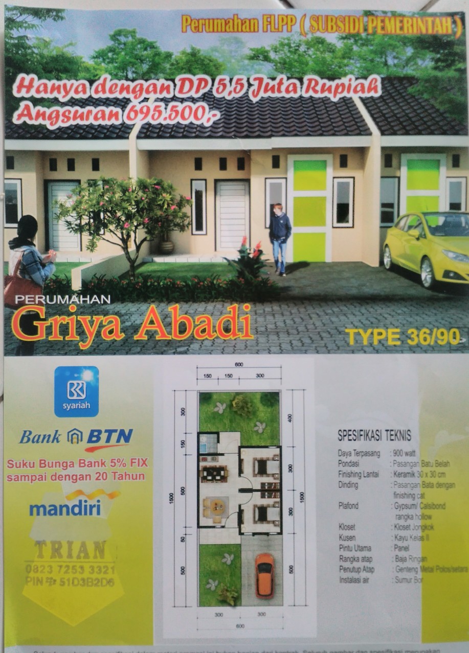 Rumah di Jual: perumahan subsidi dekat terminal kemiling lokasi di ...