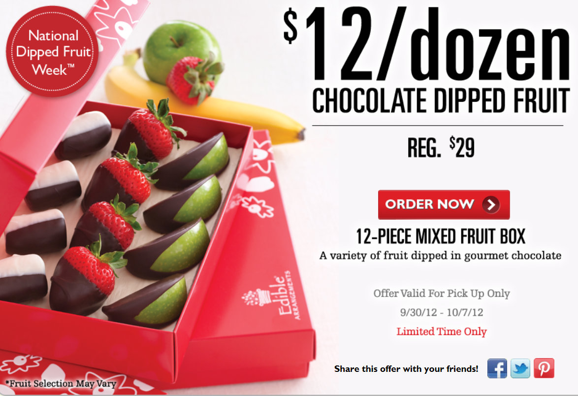 Barbara's Beat: Edible Arrangements $12 for a dozen chocolate dipped ...