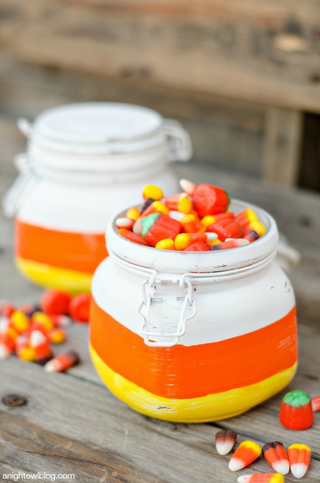 Candy Corn Jars | Munchkins and Mayhem