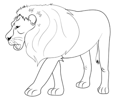 Cara Menggambar singa - Tutorial Mengambar