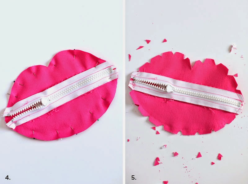 .: Estuche y accesorios en forma de "Labios"