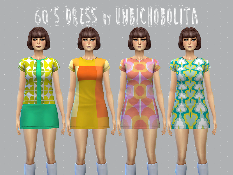 My Sims 4 Blog: 60's Dresses by Unbichobolita