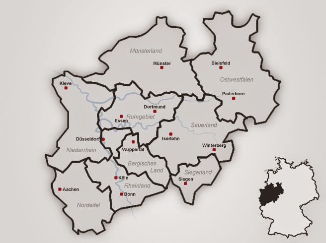 NRW: Regiony w Nadrenii Północnej-Westfalii