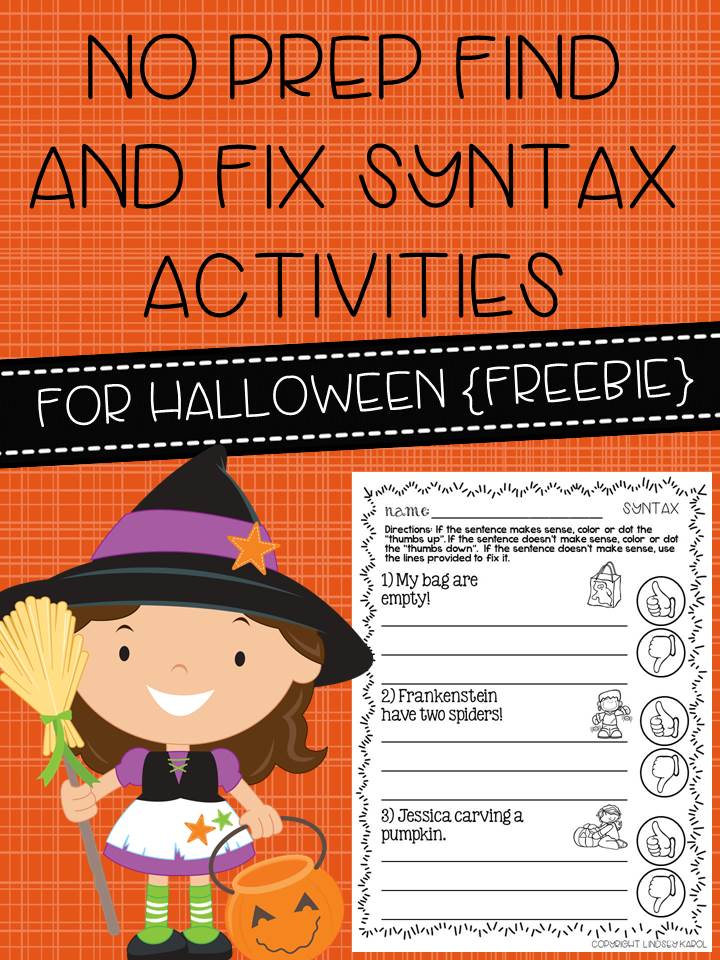 Word Nerd Speech Teach: (FREEBIE) No Prep Find and Fix Syntax ...