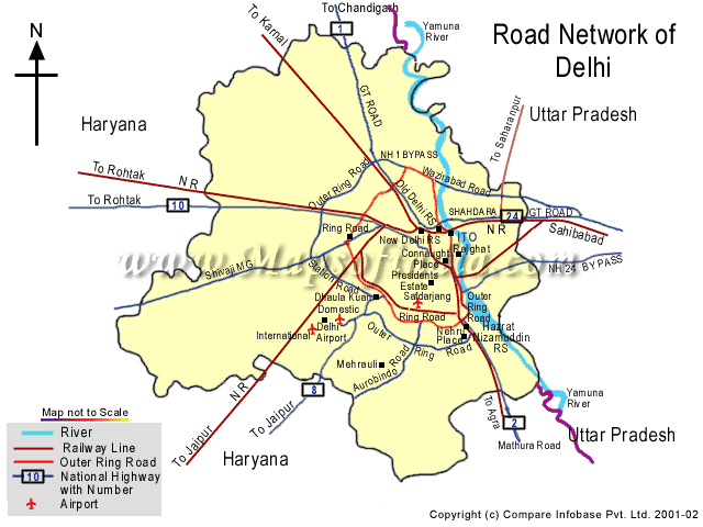 Top Tourist Place India : Delhi Map