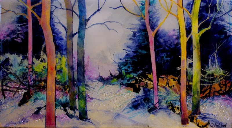 Daily Painters Abstract Gallery: "Winter Solstice" mixed media winter ...