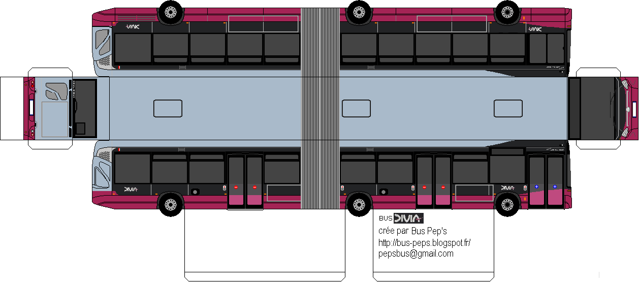 Maquette papier 47: bus DIVIA (bus du Grand Dijon)
