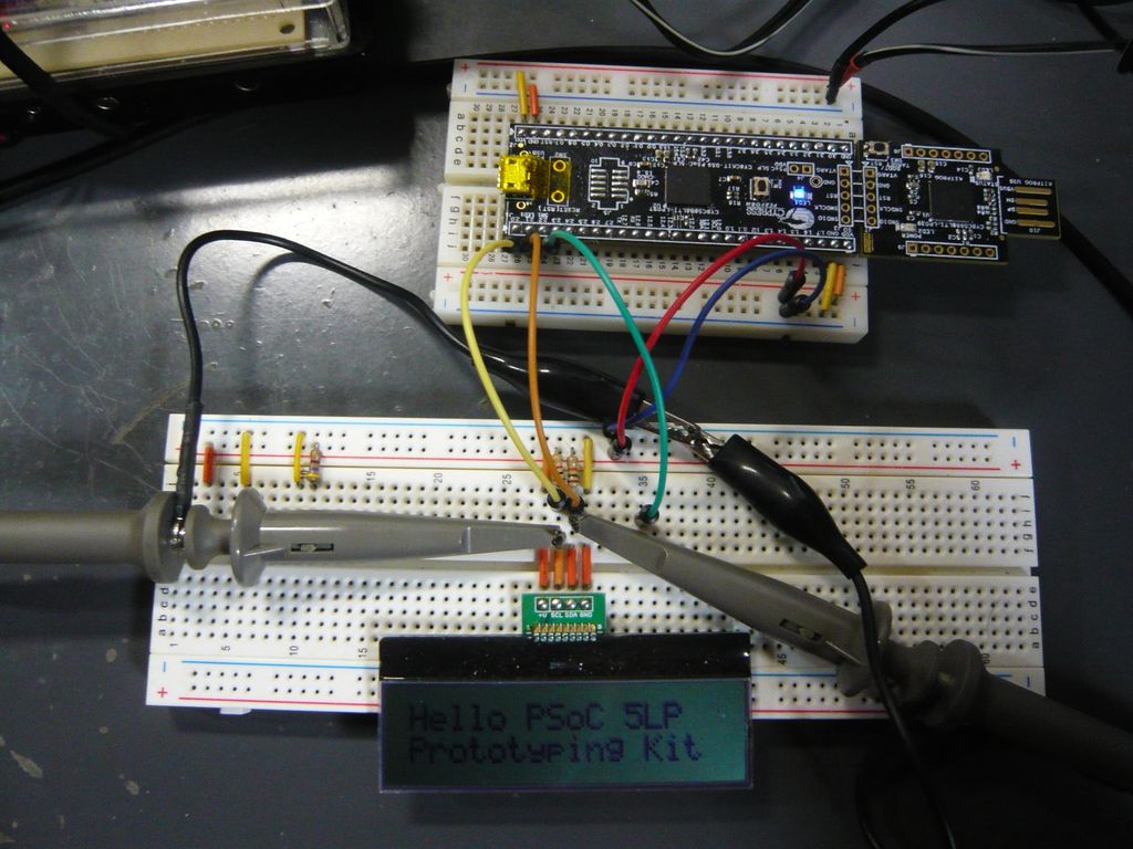 音源とオーディオの電子工作（予定）: PSoC 5LPでI2C LCDをテスト