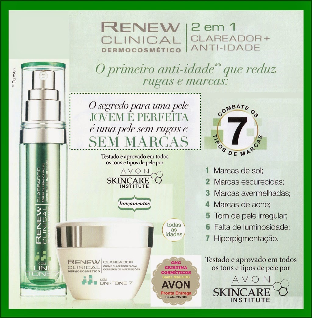 RENEW CLINICAL DERMOCOSMÉTICO CLAREADOR | AVON DATAS ESPECIAIS