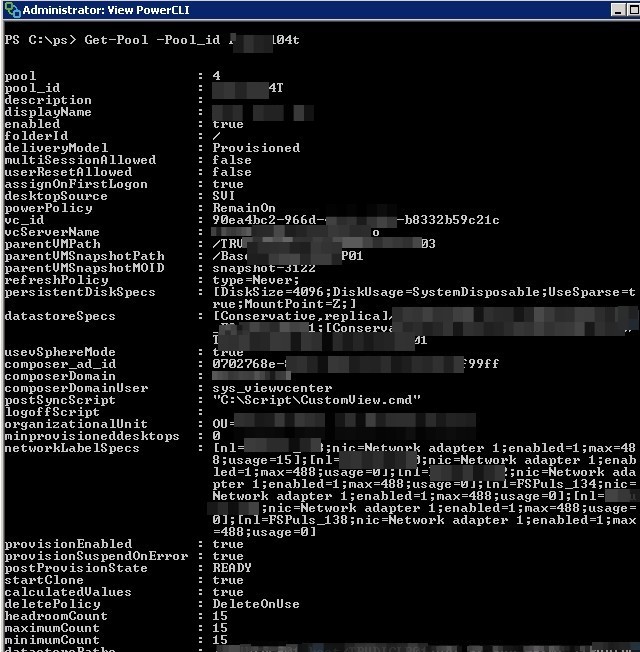 Core four: Creating Horizon View 5.2 pools with Powershell