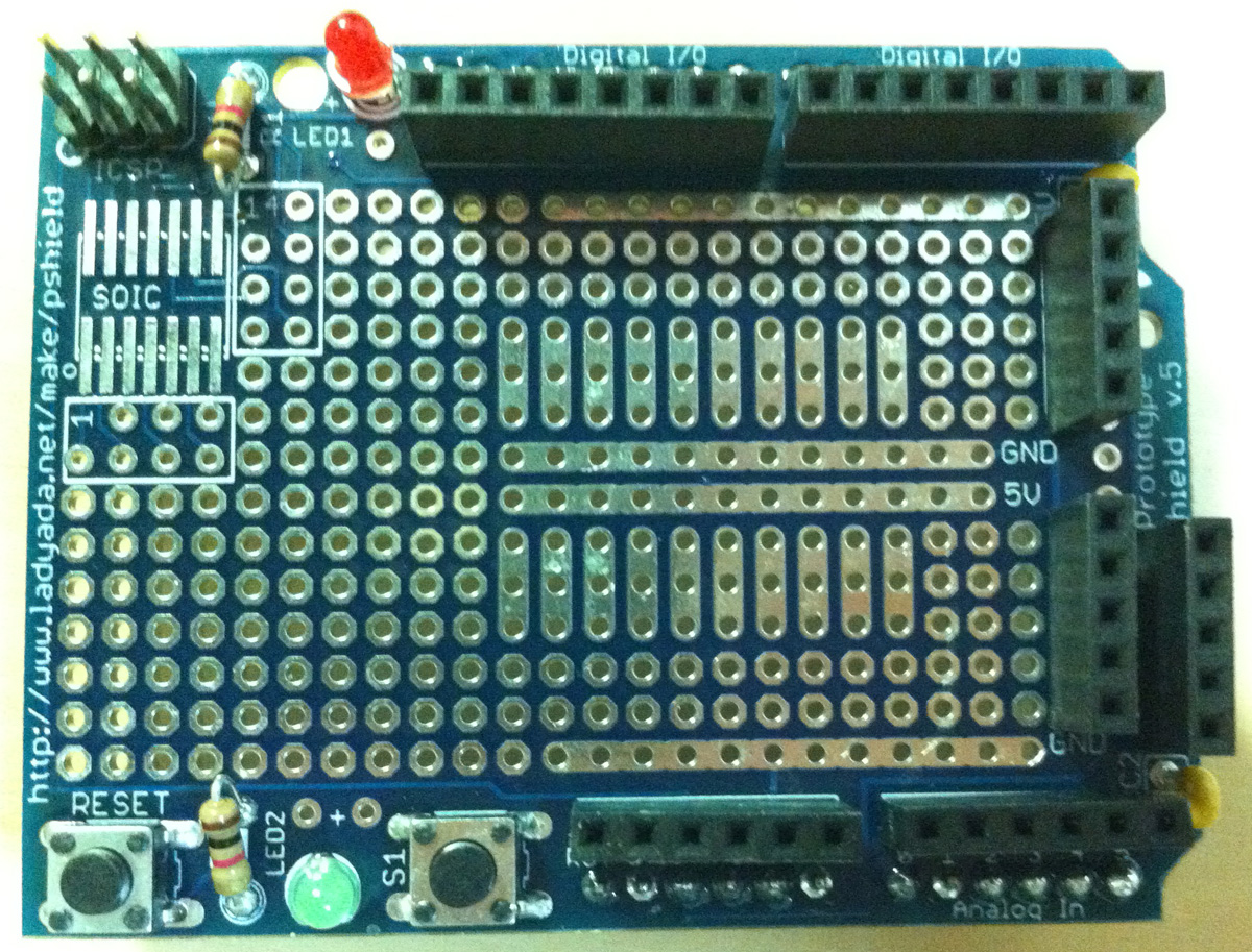 葉難 開箱文:arduino原型擴充板adafruit Proto Shield For Arduino Kit