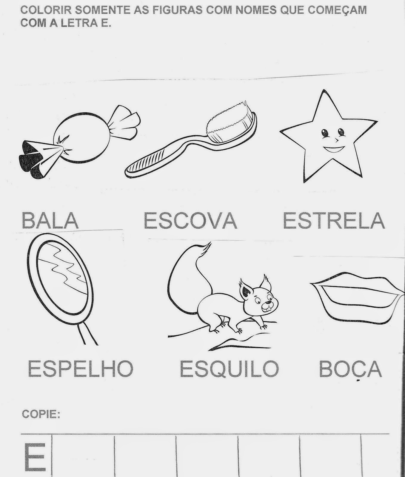 Atividades de alfabetização com a letra E | Viver de Educar