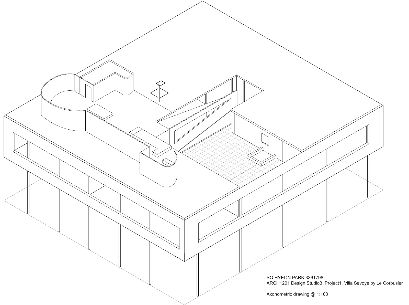 ARCH1201 Chloe Park Blog: Project1 Villa Savoye Drawings