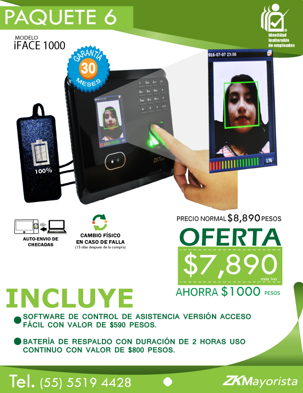 Folletos relojes checadores ZKT ZKTECO: Folleto Paquete 6 Reloj ...