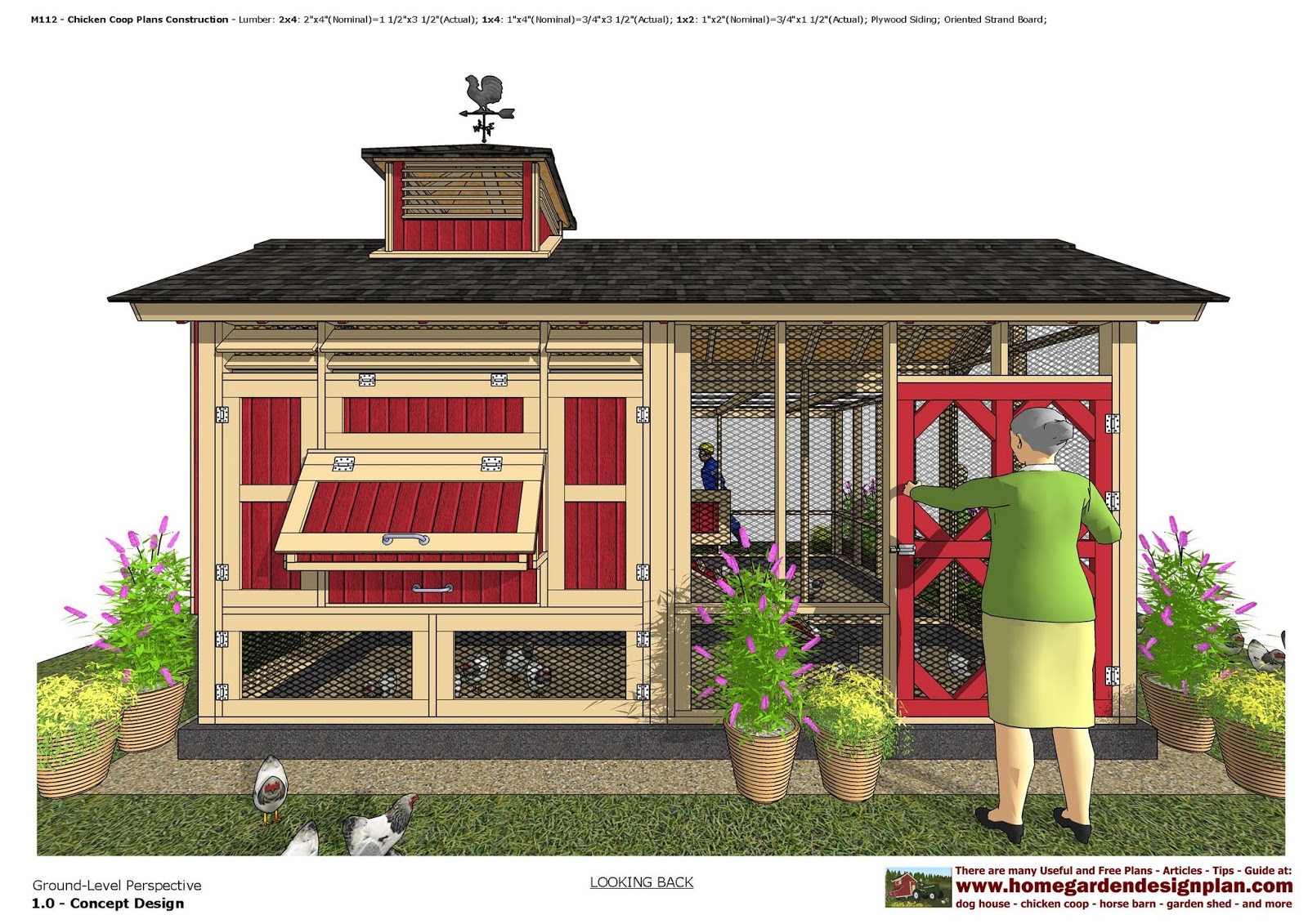 home garden plans: M112 - Chicken Coop Plans Construction - Roll Out ...