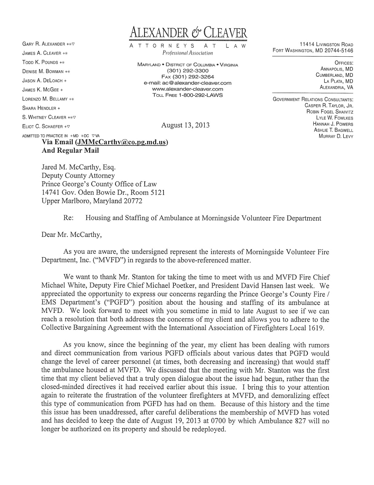 Fire Chief Orders Volunteer Company to Leave Ambulance In-service