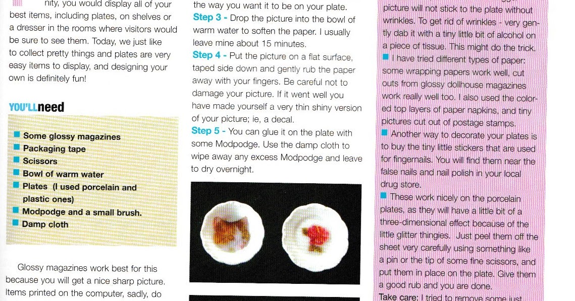 Marianne's Miniverse: Designing your own pretty plates with handmade decals