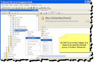Script table as - ALTER TO is greyed out - SQL SERVER