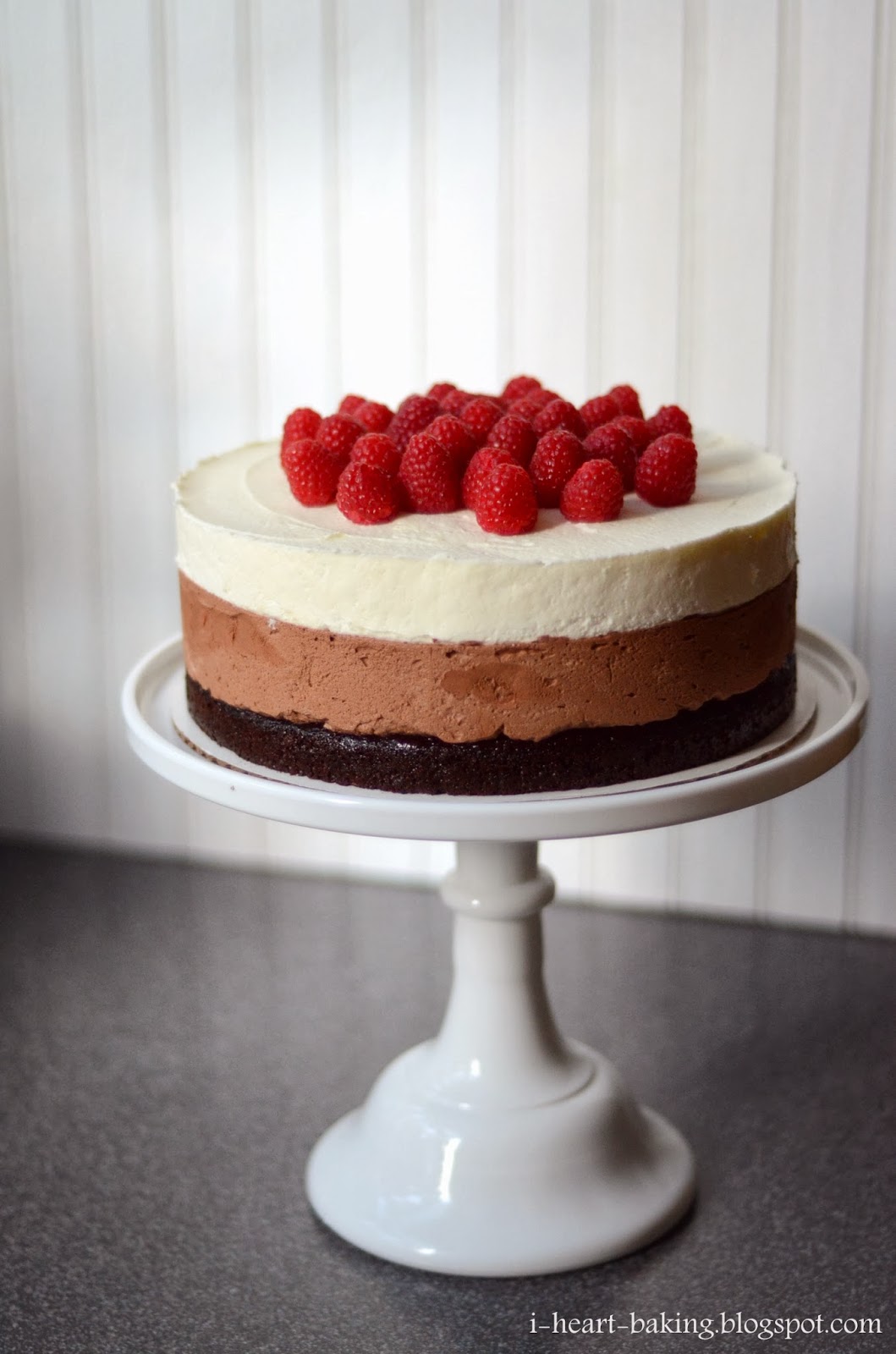 i heart baking!: two triple chocolate mousse cakes with raspberries