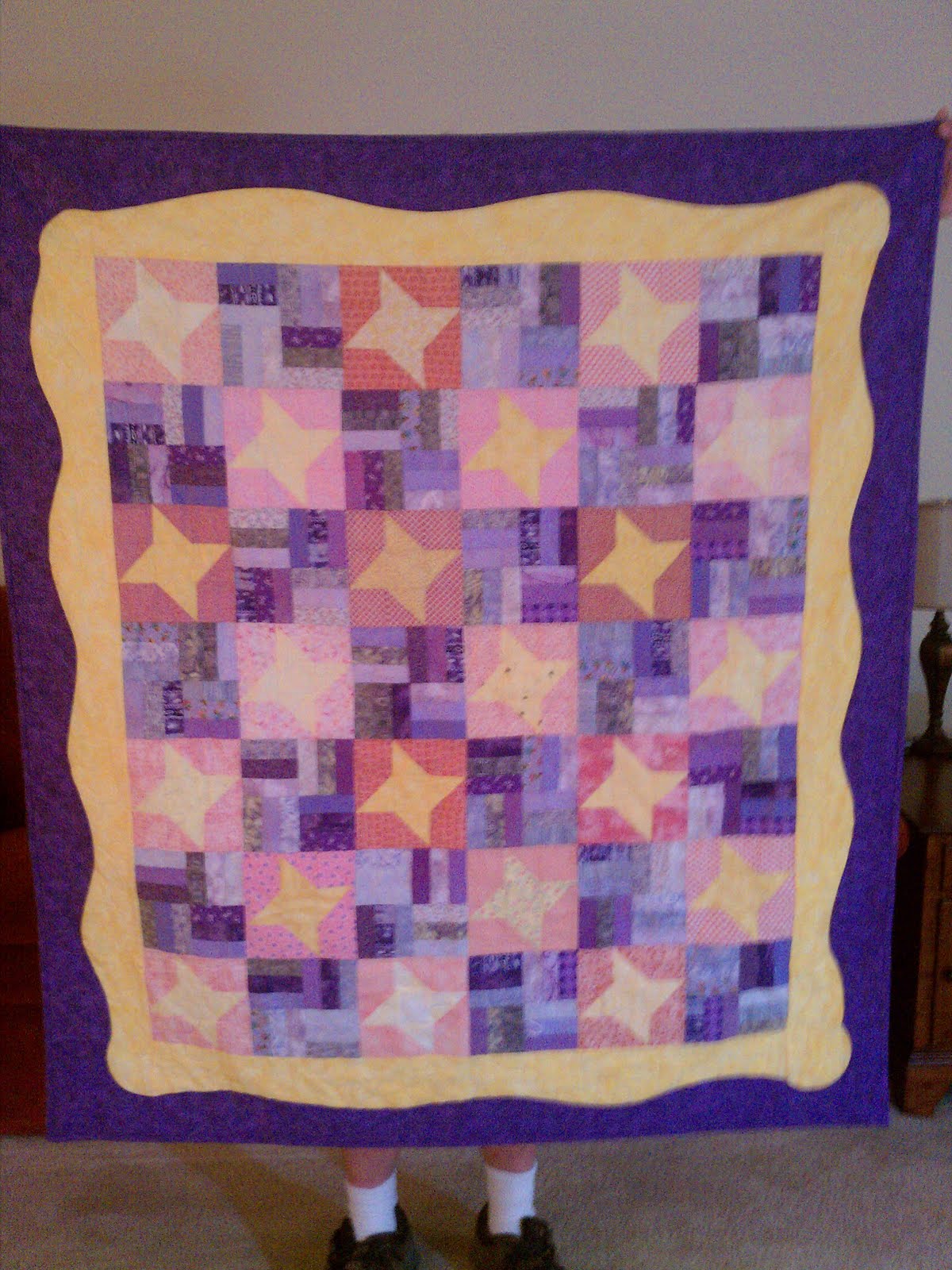 Sharon's Quilt Room: The Purple and Yellow Quilt