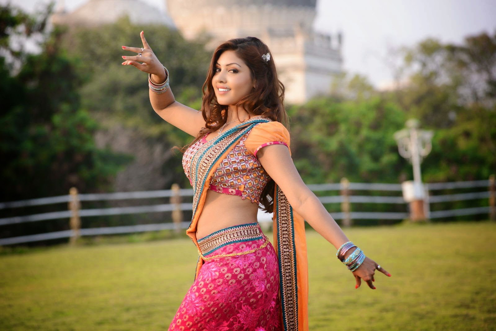 Komal Jha Navel Saree