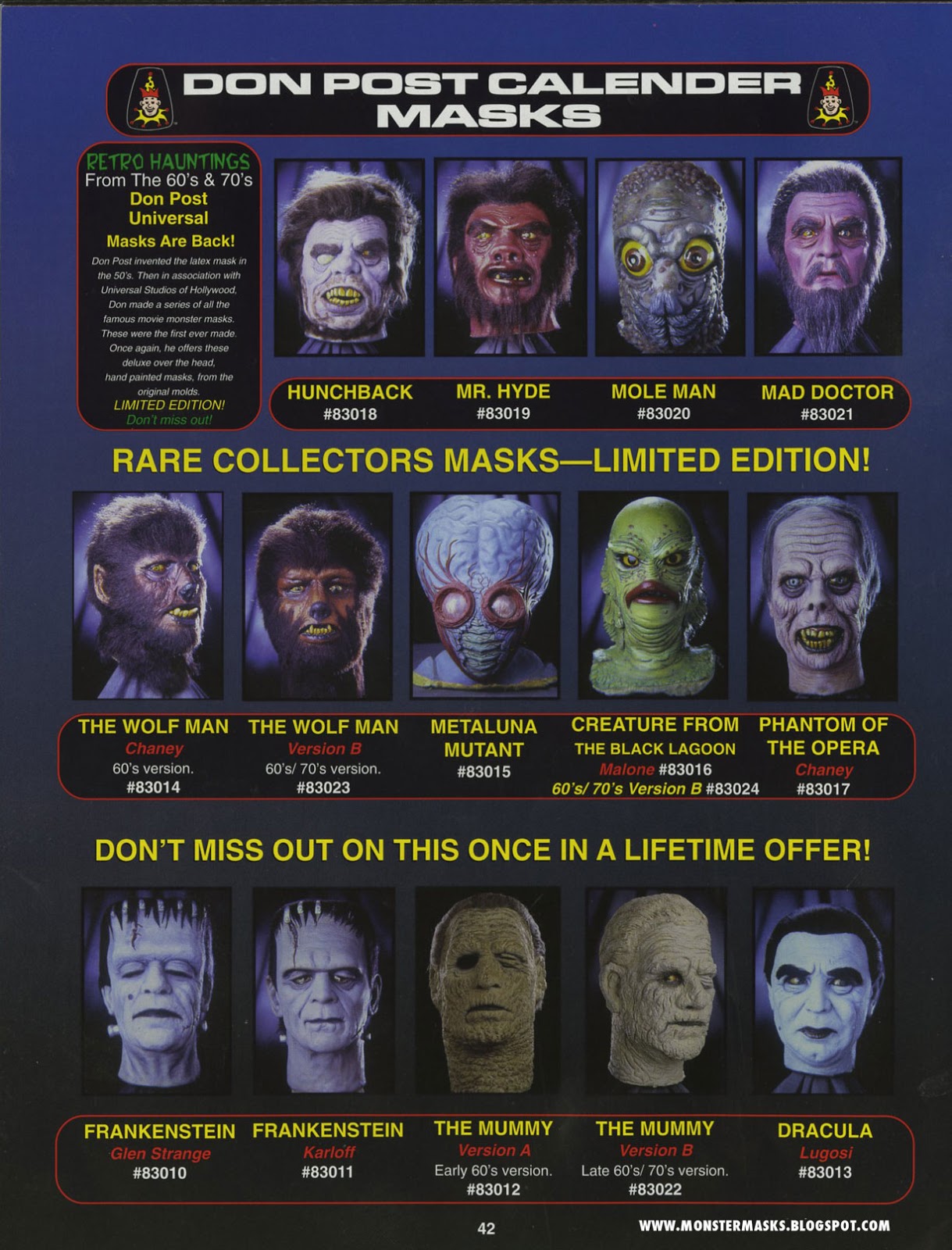 1998 Don Post Studios Calendar Reissues | Blood Curdling Blog of ...